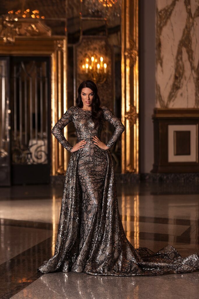 Floor length evening dress «20205» with open back | WONA LA