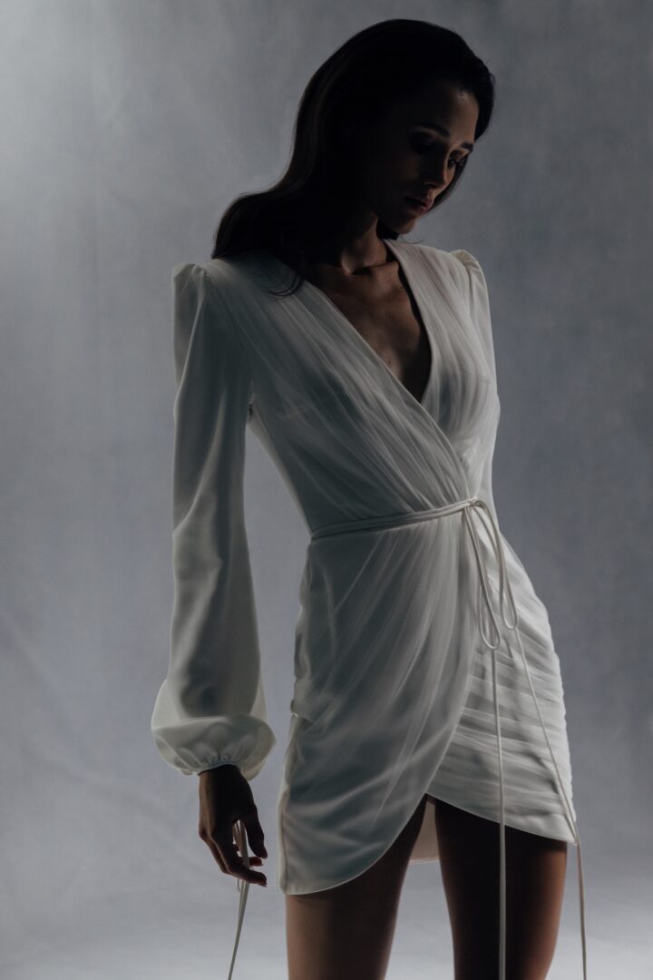 Closed wedding dress «Loyal» with belt | WONA LA